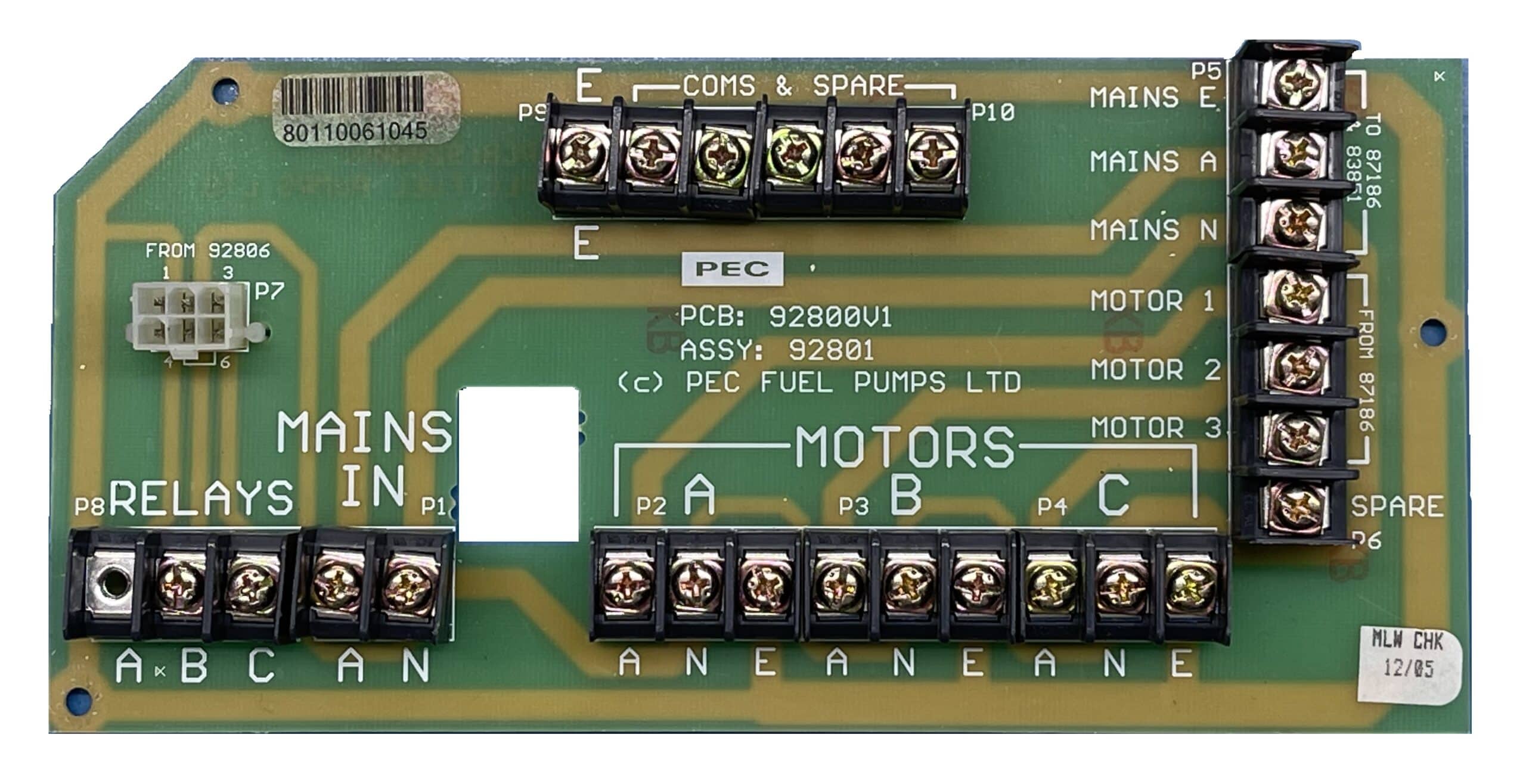 92801 PEC 9000 Motor Interconnect PCB - Kentronics