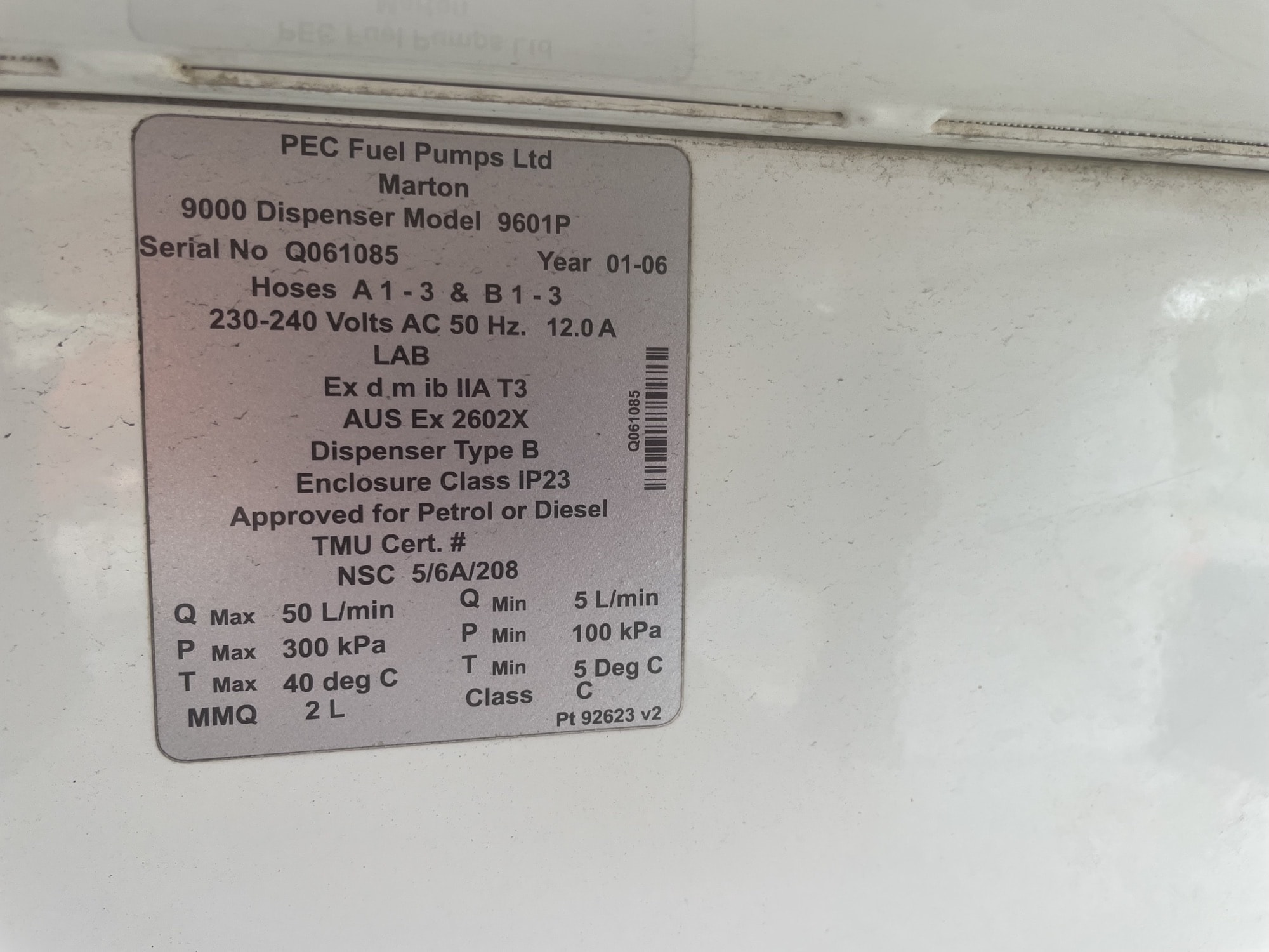 FOR SALE – 2 x PEC 9000 Series 6 Hose MPP's (PUMPS) - Kentronics